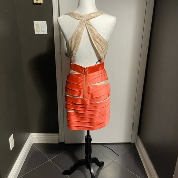 bebe | Dresses | Bebe Halter Backless Bodycon Cocktail Dress Small ...